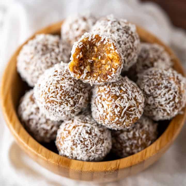 Coconut Date Balls No Bake Energy Bites Vibrantly G Free
